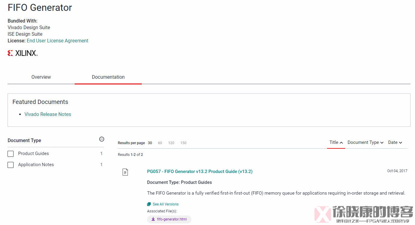 Xilinx IP解析之FIFO Generator v13.2 – 徐晓康的博客
